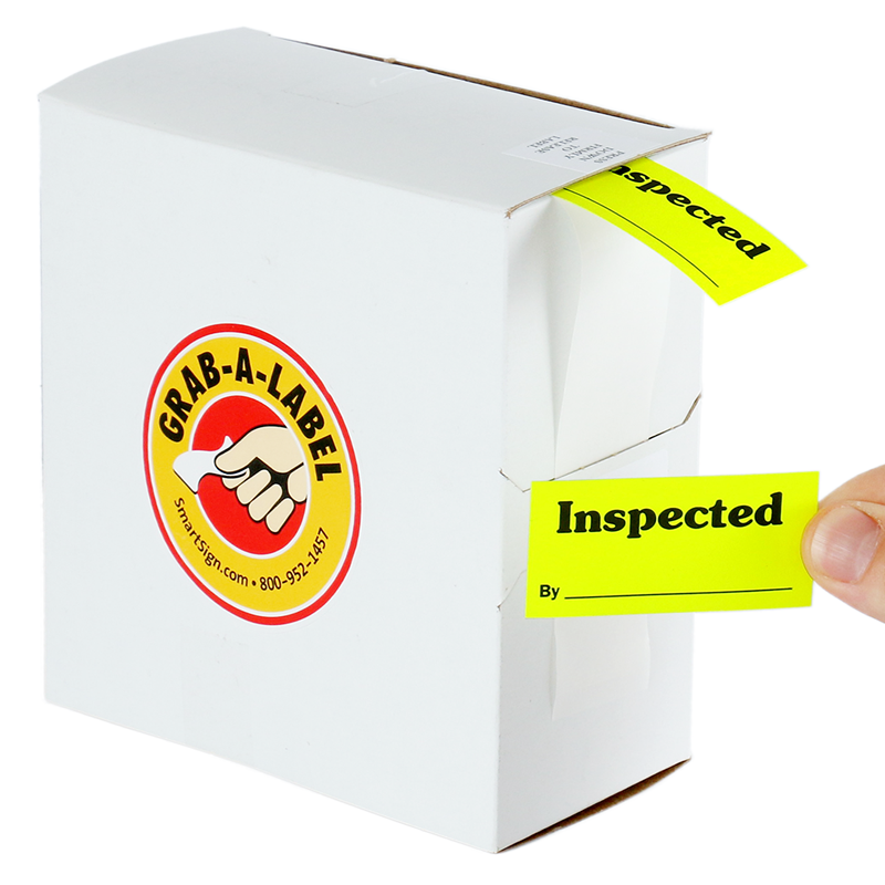 Inspected By QC Labels in Dispenser | Low Prices, SKU - LB-2500 Inspected By QC Labels in Dispenser | Low Prices, SKU - LB-2500